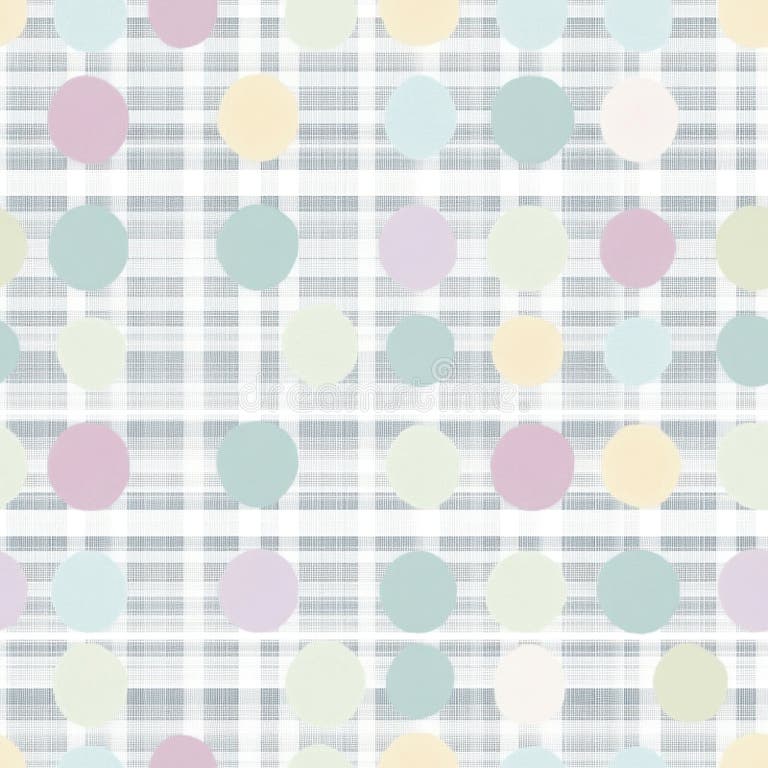 Pastel Polka Dot and Plaid Seamless Pattern Design Stock Photo - Image ...
