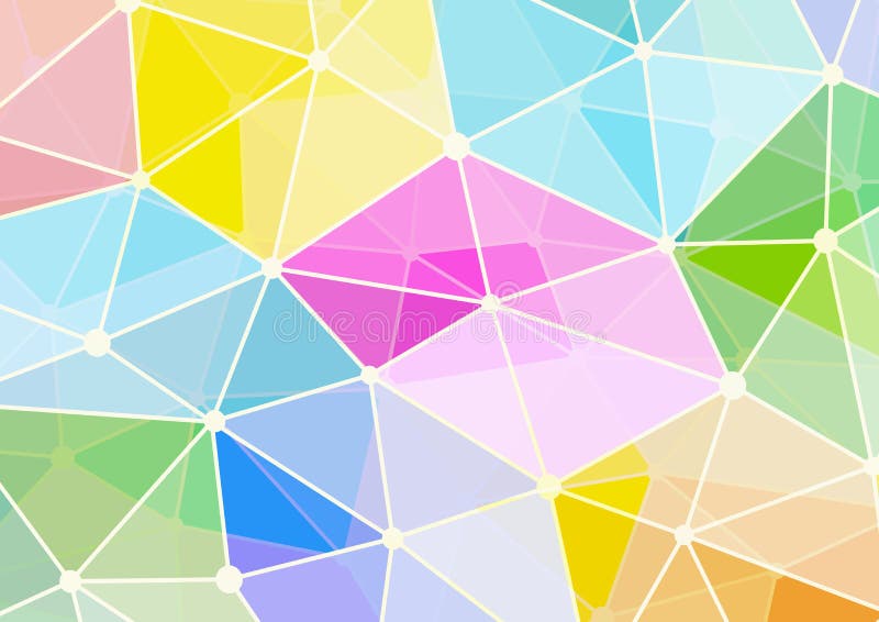 Pastel Polygon Shape with Connecting Dots and Lines Background. Stock ...