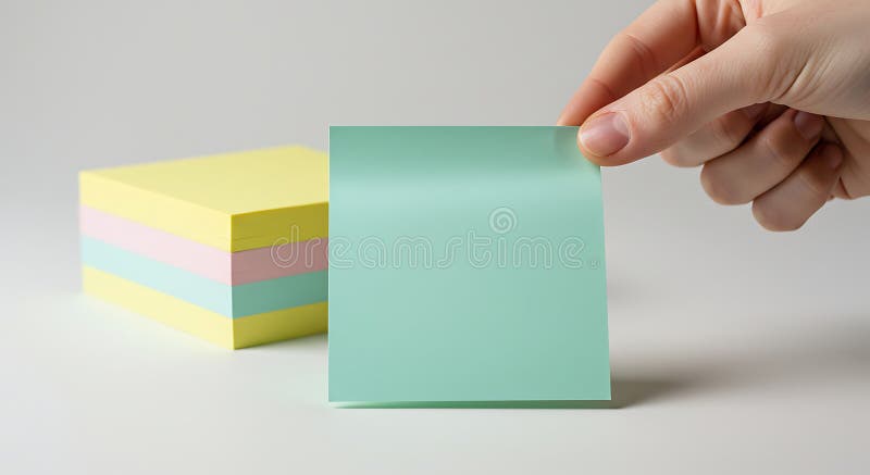 Pastel Post-it Notes: a Minimalist Still Life Stock Illustration ...