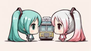 Pastel. Profile. 1 Chibi Miku and 1 Chibi Bus Stock Illustration ...