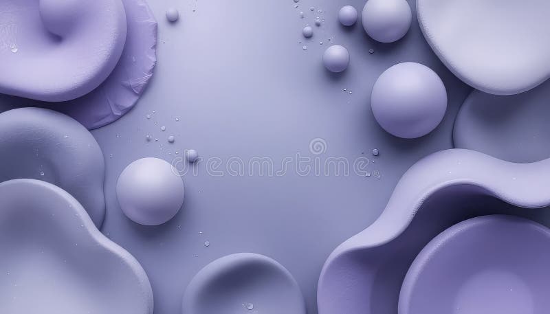 Abstract Pastel Purple Background with Spheres and Blobs for Wallpaper ...