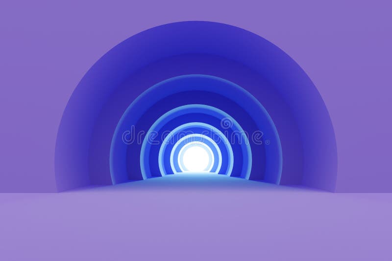 Pastel Purple Background Arch Tunnel with Glowing Architectural ...