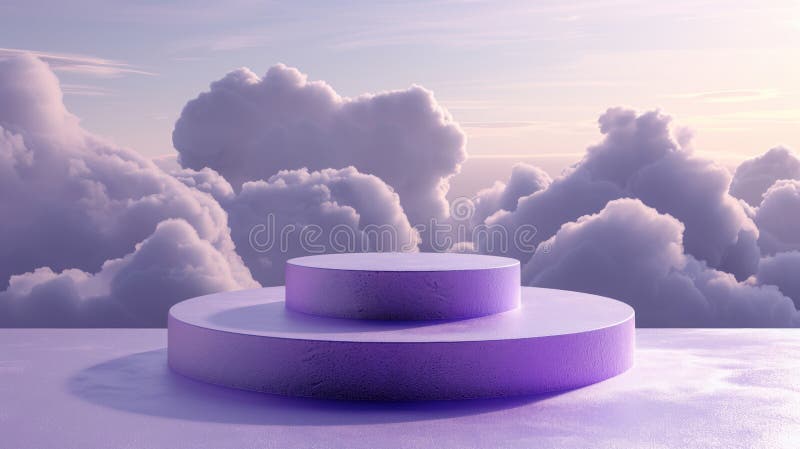 Pastel Purple Cloud Background with 3d Product Display Platform and ...