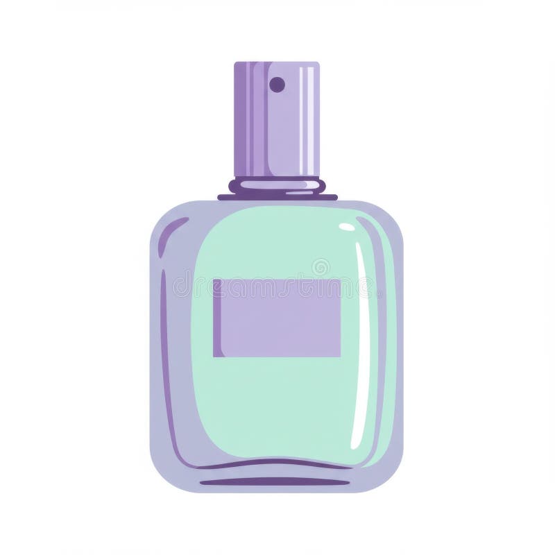 Pastel Purple and Green Perfume Bottle Illustration Stock Illustration ...