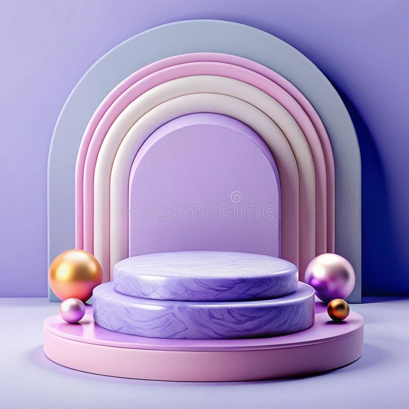 Purple Podium Mock Up Product Display Presentation Showcase 3d ...
