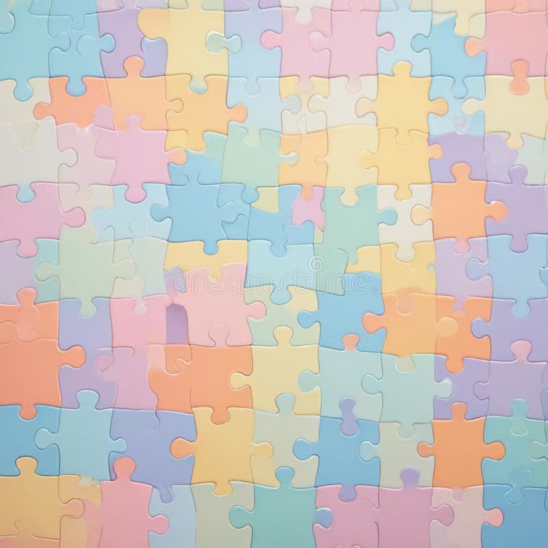 Pastel Puzzle Pieces Background Stock Illustration - Illustration of ...