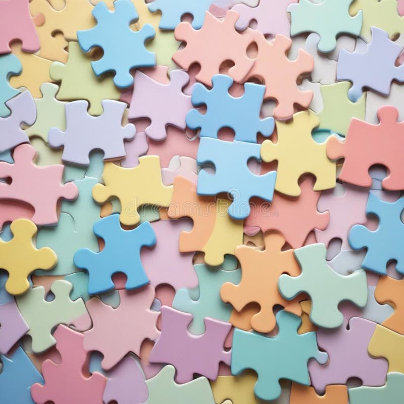 Pastel Puzzle Pieces Background Stock Illustration - Illustration of ...