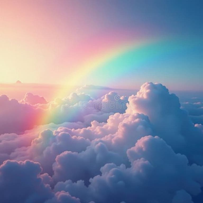 Pastel Rainbow Arc, Soft Cloud Like Aerial View, Aerial, Backdrop Stock ...