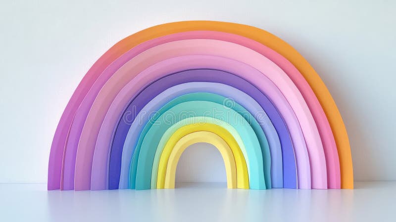 Pastel Rainbow Arch: Playful and Whimsical Design Stock Illustration ...