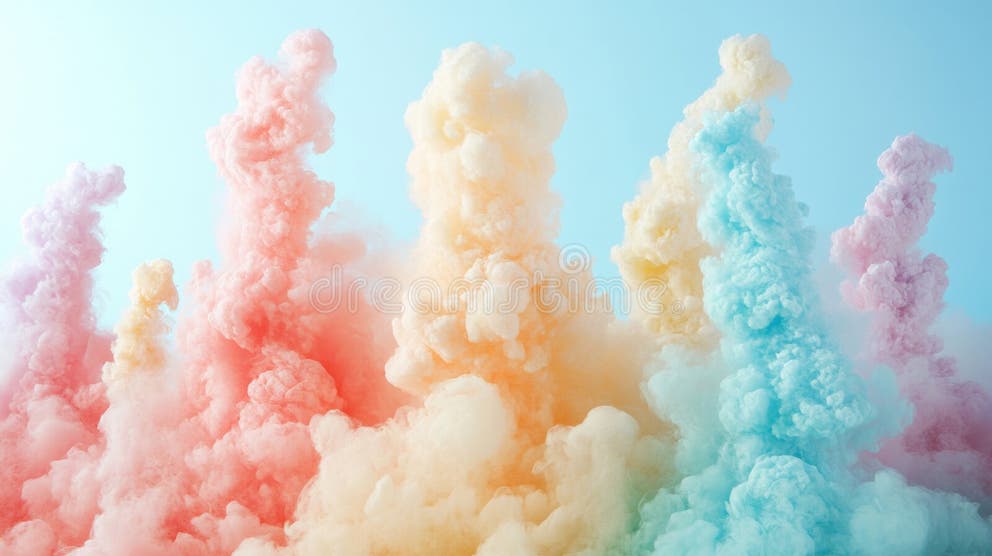 Pastel Rainbow Clouds Abstract Background Stock Illustration ...