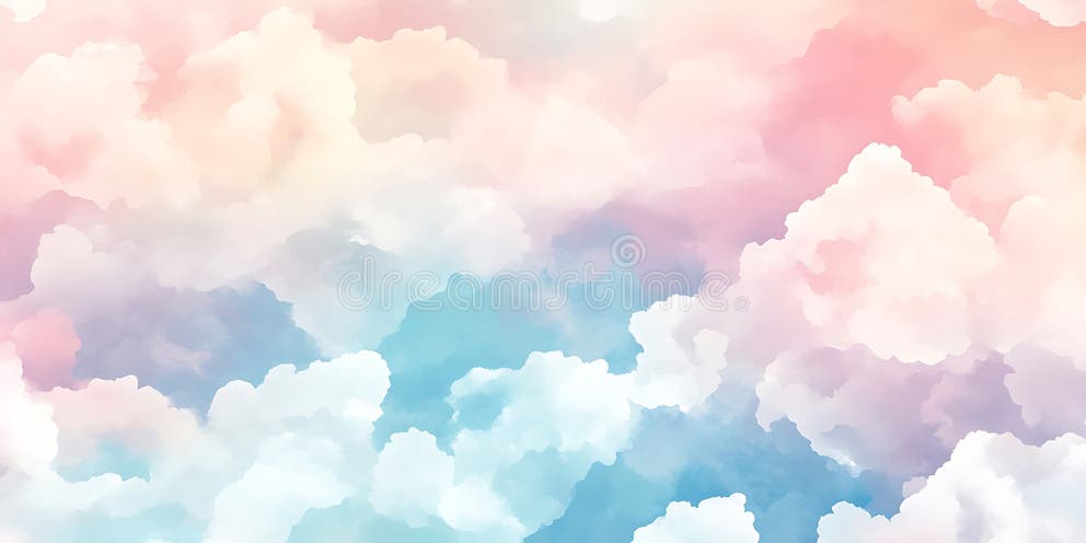 Pastel Rainbow Clouds a Dreamy Background Image Stock Illustration ...