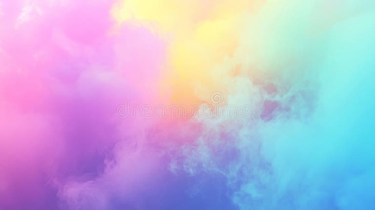 Pastel Rainbow Clouds Dreamy Soft Sky Background Stock Illustration ...