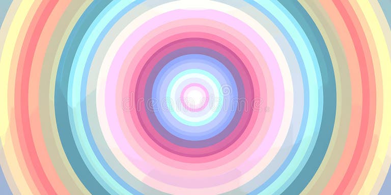 Pastel Rainbow Concentric Circles Vibrant Circular Pattern Background ...
