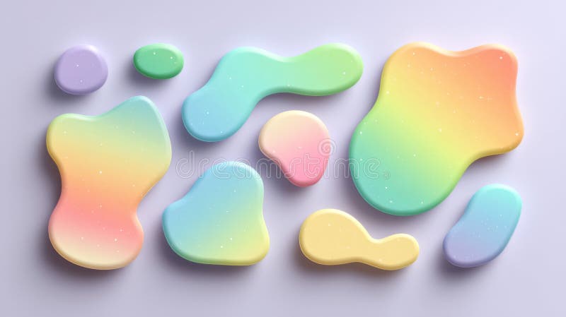 Pastel Rainbow Fluid Shapes Abstract Background Stock Illustration ...