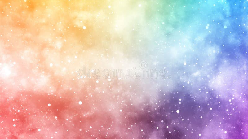 Pastel Rainbow Galaxy Background with White Stars Stock Illustration ...