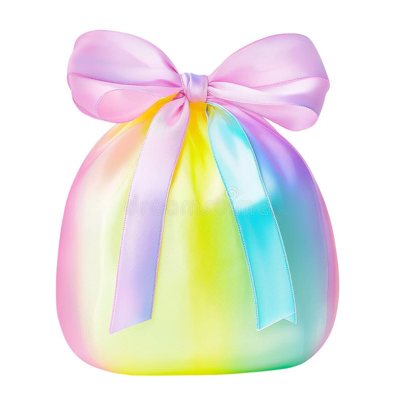 Pastel Rainbow Gift Bag with Ribbon for Celebrations and Gifts Stock ...