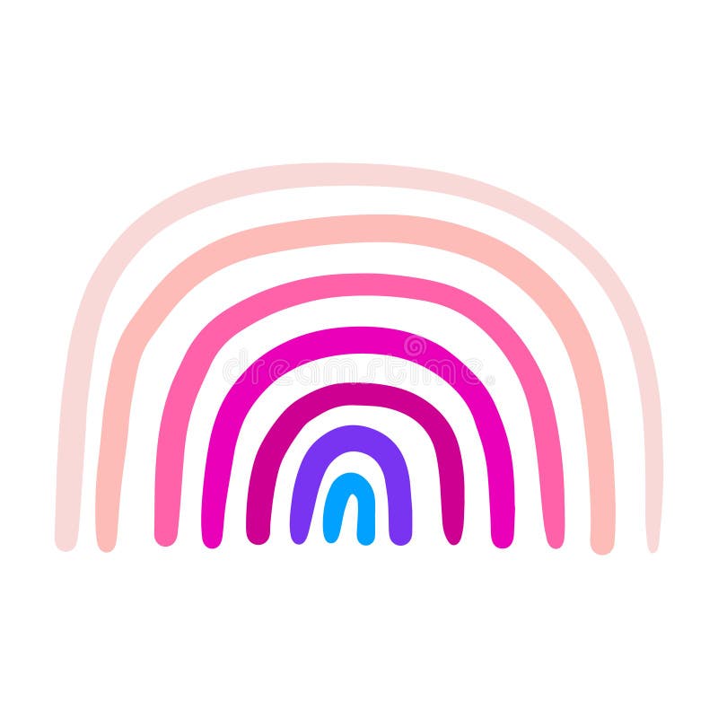 Pastel Rainbow Hand Drawn Simple Logotype Gradient Stock Vector ...