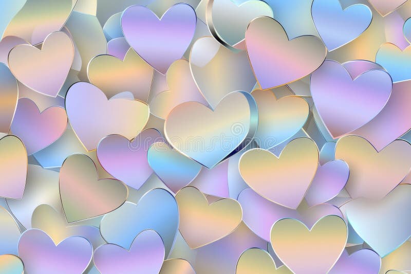 Pastel Rainbow Heart Pattern Background for Trendy Romantic Designs ...