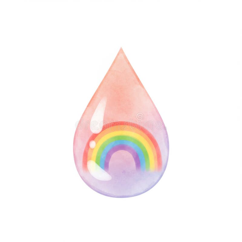 Pastel Rainbow Inside a Water Drop Illustration Stock Illustration ...