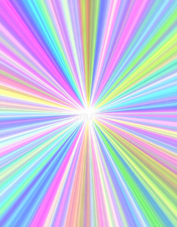 Pastel Rainbow Light Burst Background Stock Illustration - Illustration ...