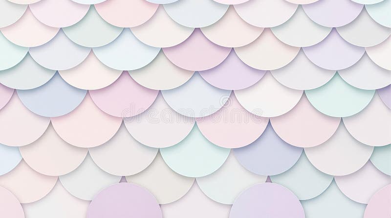 Pastel Rainbow Scalloped Pattern with Soft Overlapping Circles Stock ...