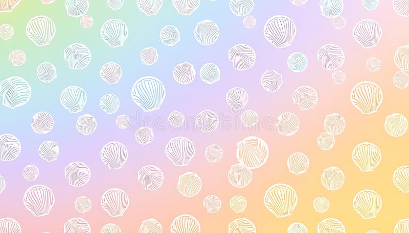 Pastel Rainbow Shells Seamless Pattern Background Design Stock ...