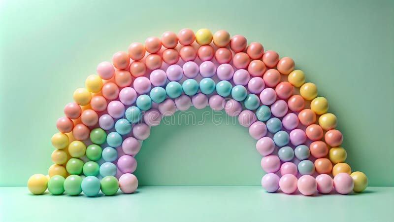 Pastel Rainbow Sphere Archway a Colorful Abstract Composition ...