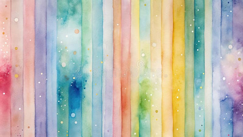 Pastel Rainbow Stripes with Watercolor Texture and Subtle Speckles a ...