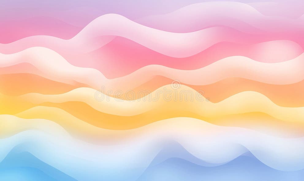 Pastel Rainbow Wave Gradient Abstract Background Design for Digital Art ...
