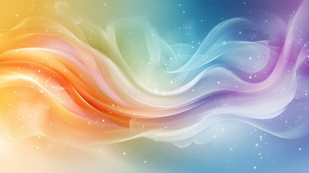 Pastel Rainbow Waves Abstract Background Design Stock Illustration ...