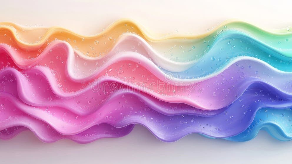 Pastel Rainbow Waves with Glitter Texture Stock Illustration ...