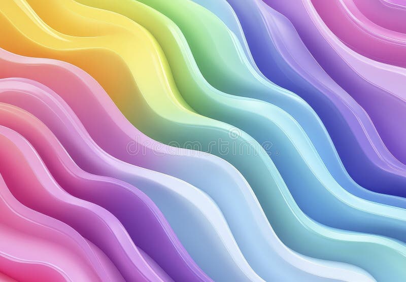 Pastel Rainbow Wavy Abstract Background Stock Illustration ...
