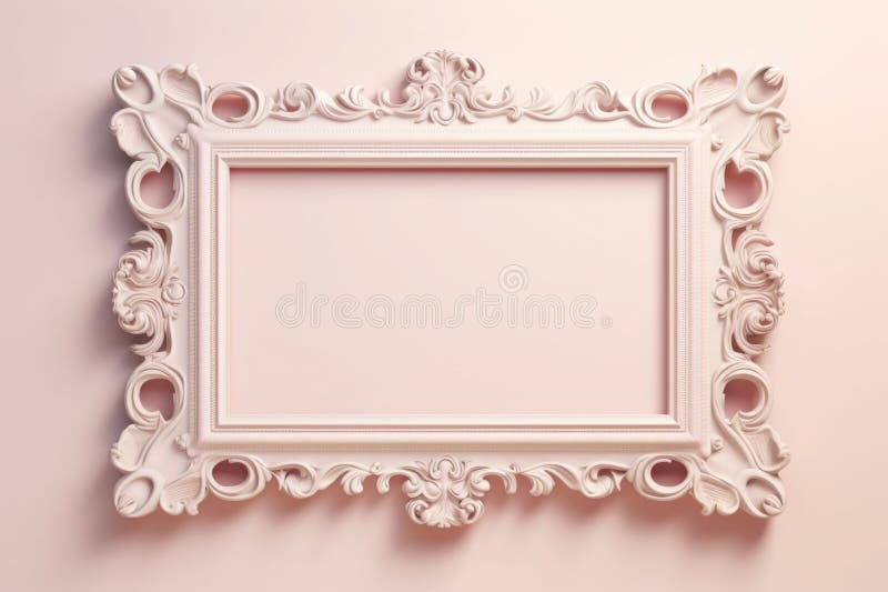 Pastel Rectangle Decorative Ornate Picture Frame. AI Generated Stock ...