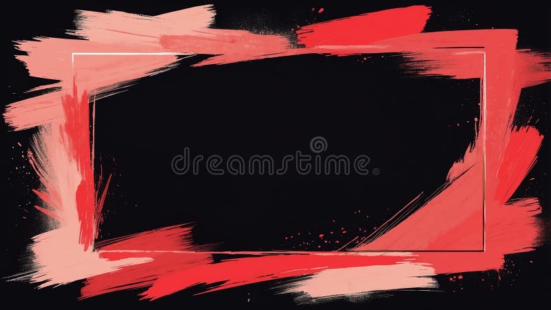 Pastel Red Brush Stokes Border Frame Stock Illustrations – 8 Pastel Red ...