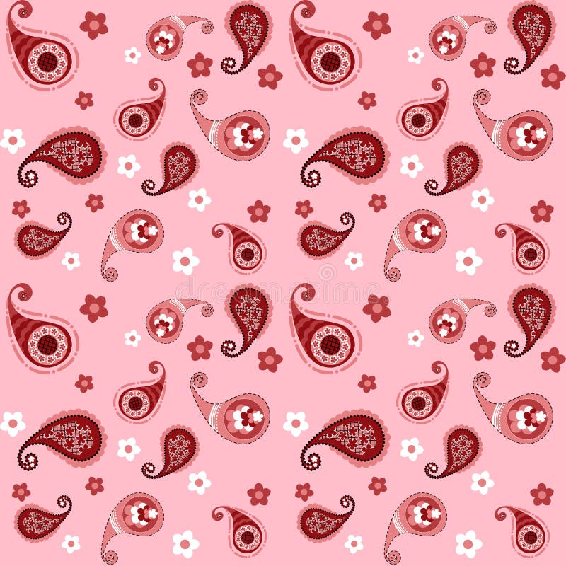Pastel Red Paisley Bliss - Seamless Pattern Delight Stock Vector ...