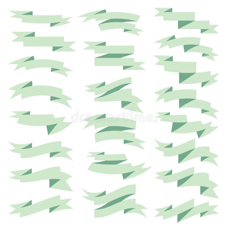Pastel Ribbon Banner Elements Set. Stock Vector - Illustration of ...