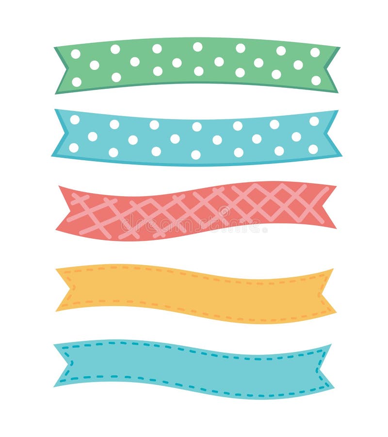 Pastel Ribbon Banner Set. Vector Illustration Stock Vector ...
