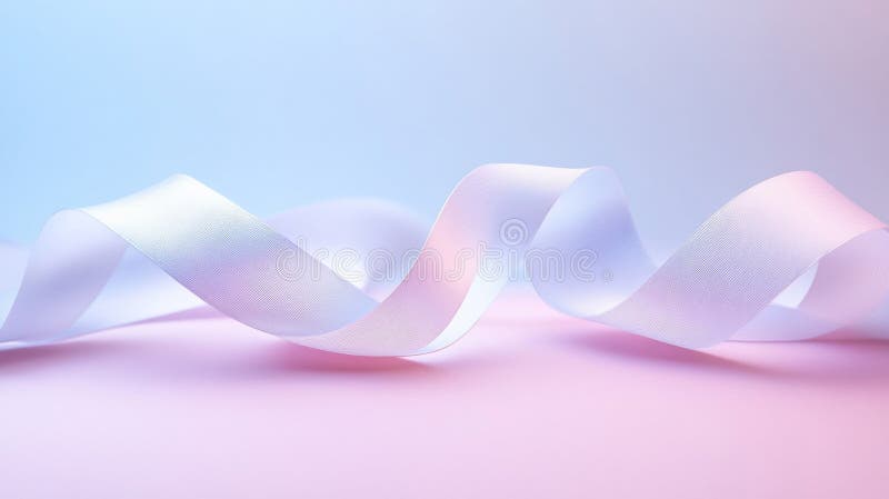 Pastel Ribbon Swirls on a Soft Pink Background Stock Illustration ...