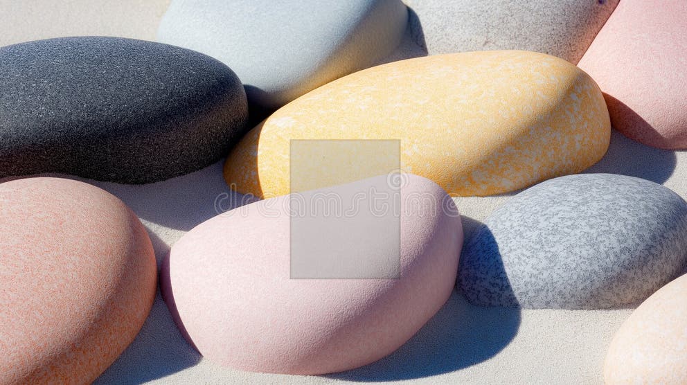 Pastel Rocks in Various Shapes and Sizes Stock Image - Image of closeup ...