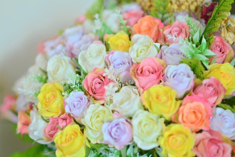 Pastel Rose Artificial Flowers Stock Image - Image of bouquet, rose ...