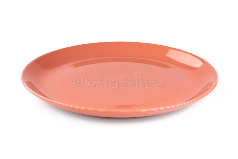 Colored Plate Isolated on White Background Cooking Stock Photo - Image ...