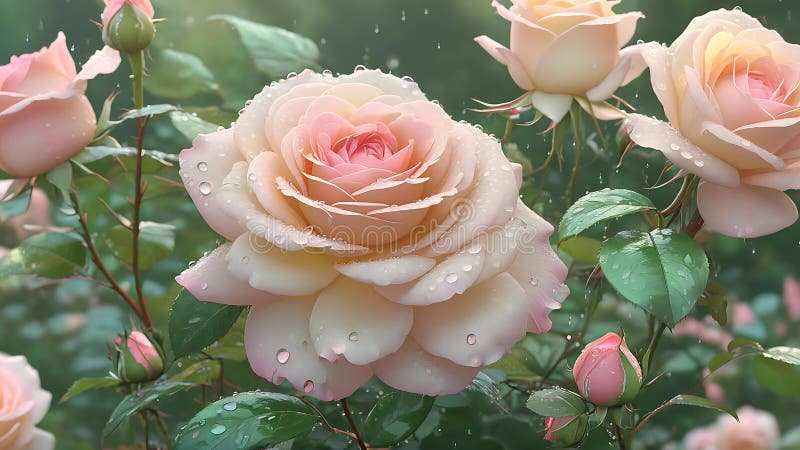 Pastel Roses in a Soft, Dreamy Atmosphere, Pastel Roses, Light Tones ...