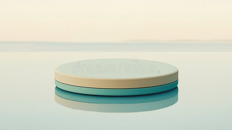 Pastel Round Podium, Calm Ocean Backdrop, Product Display Stock Photo ...