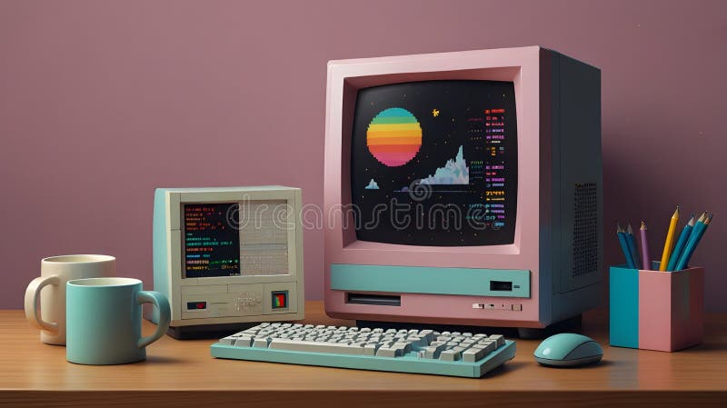 Pixel Art Old Computer Desktop Interface Stock Illustrations – 130 ...