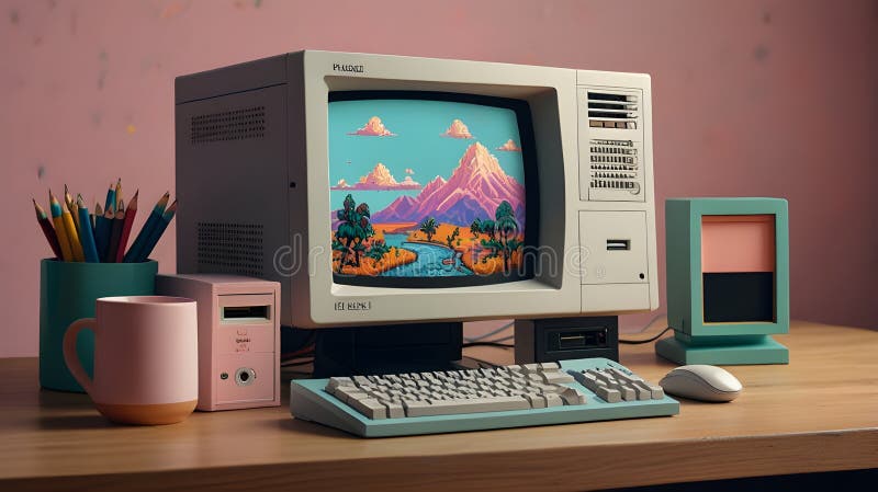Pixel Art Old Computer Desktop Interface Stock Illustrations – 126 ...