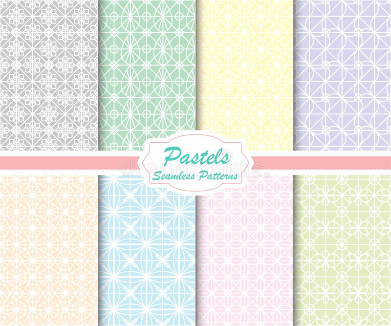 Pastel Seamless Patterns stock illustration. Illustration of pastel ...