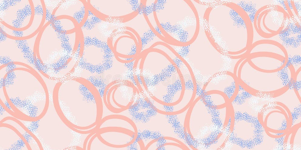 Pastel Seamless Vector Pattern with Abstract Oval Shapes on a Light ...