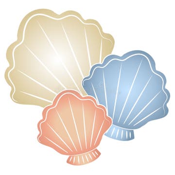 Pastel Seashells Clip Art stock illustration. Illustration of patterned ...