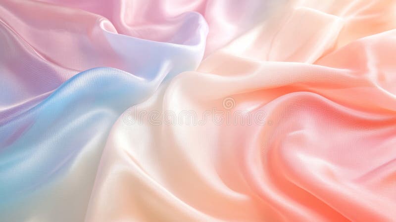 Pastel Silk Fabric with Smooth Folds, Abstract Texture. Luxury Elegance ...