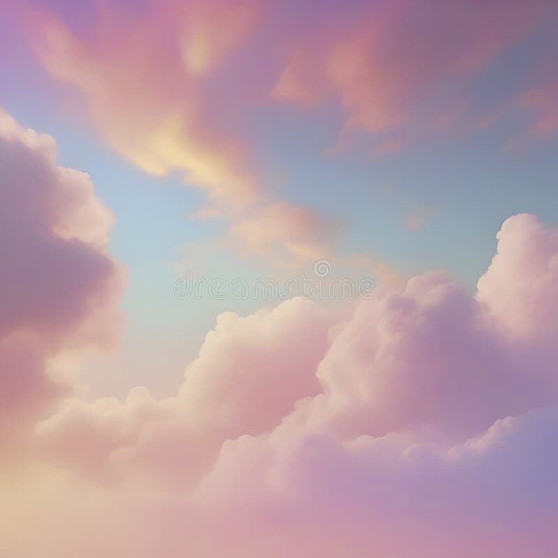 Pastel Sky, Cloud, and Sunlight. Color Gradient Background. Ai ...